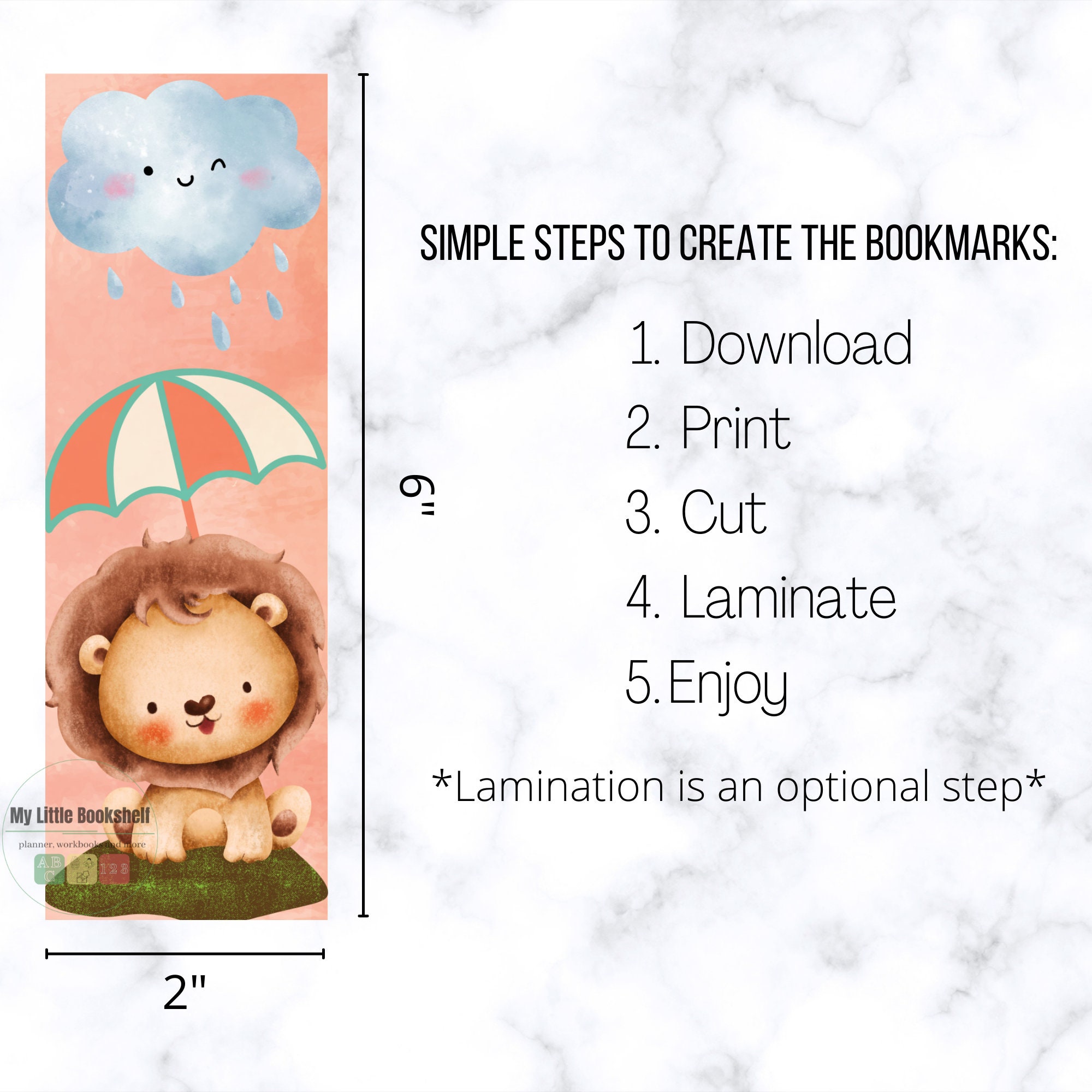 Cute Animal Bookmarks - Set of 4 INSTANT DOWNLOAD and Ready-to-print ...