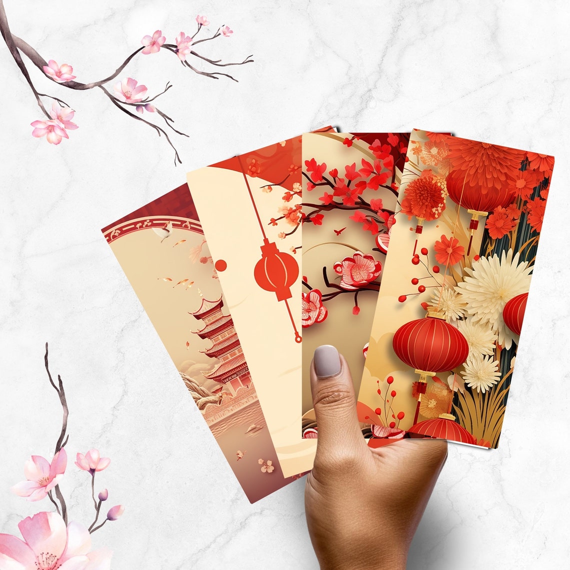 Printable Vietnamese Tet Red Envelopes - INSTANT DOWNLOAD Lunar New ...