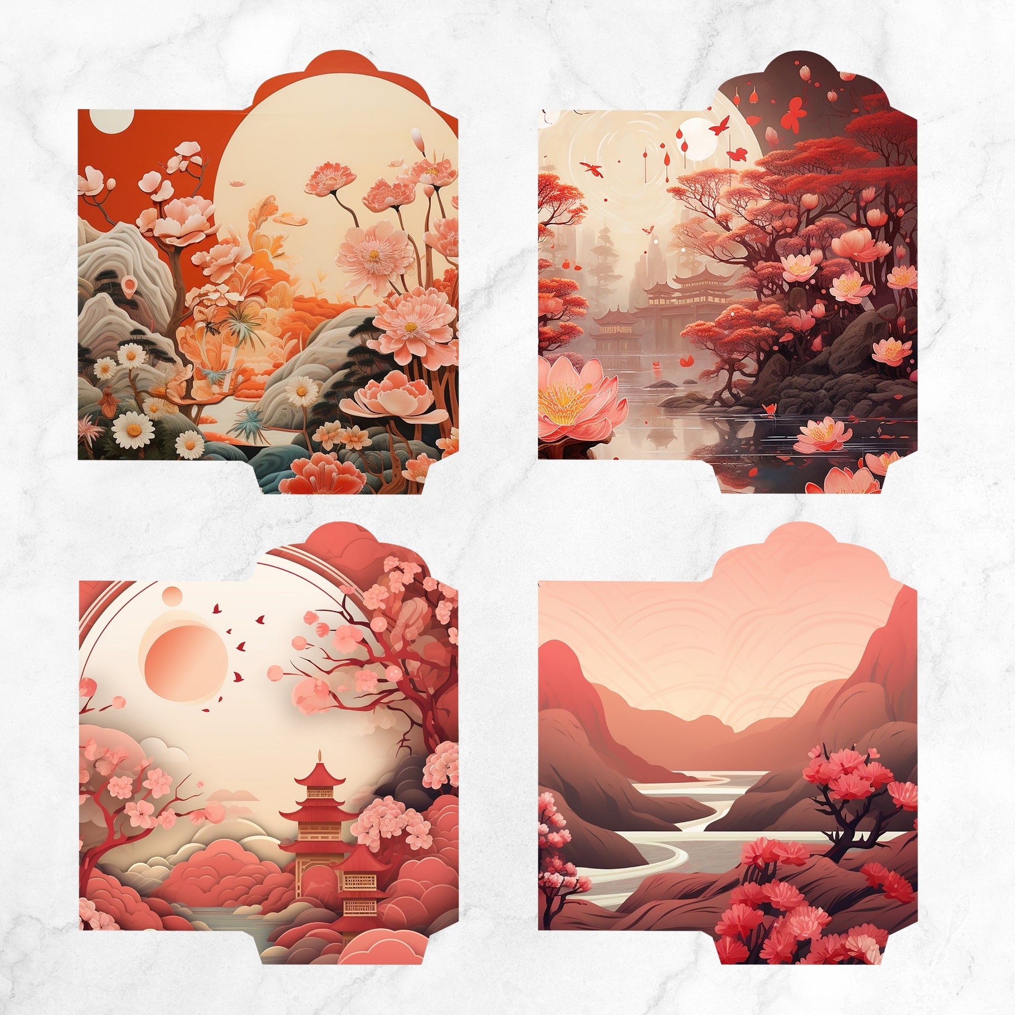 Printable Vietnamese Tet Red Envelopes - INSTANT DOWNLOAD Lunar New ...