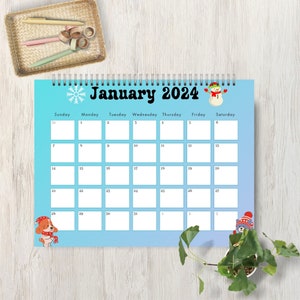 Printable 2024 Calendar Set INSTANT DOWNLOAD 12 Monthly Calendar Pages ...