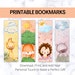 Cute Animal Bookmarks - Set of 4 INSTANT DOWNLOAD and Ready-to-print ...