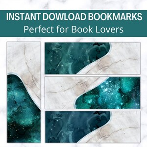 Galaxy and Marble Bookmarks Set of 4 INSTANT DOWNLOAD and Ready-to ...