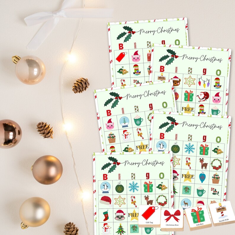Printable Christmas Bingo Game INSTANT DOWNLOAD Festive Holiday Print ...