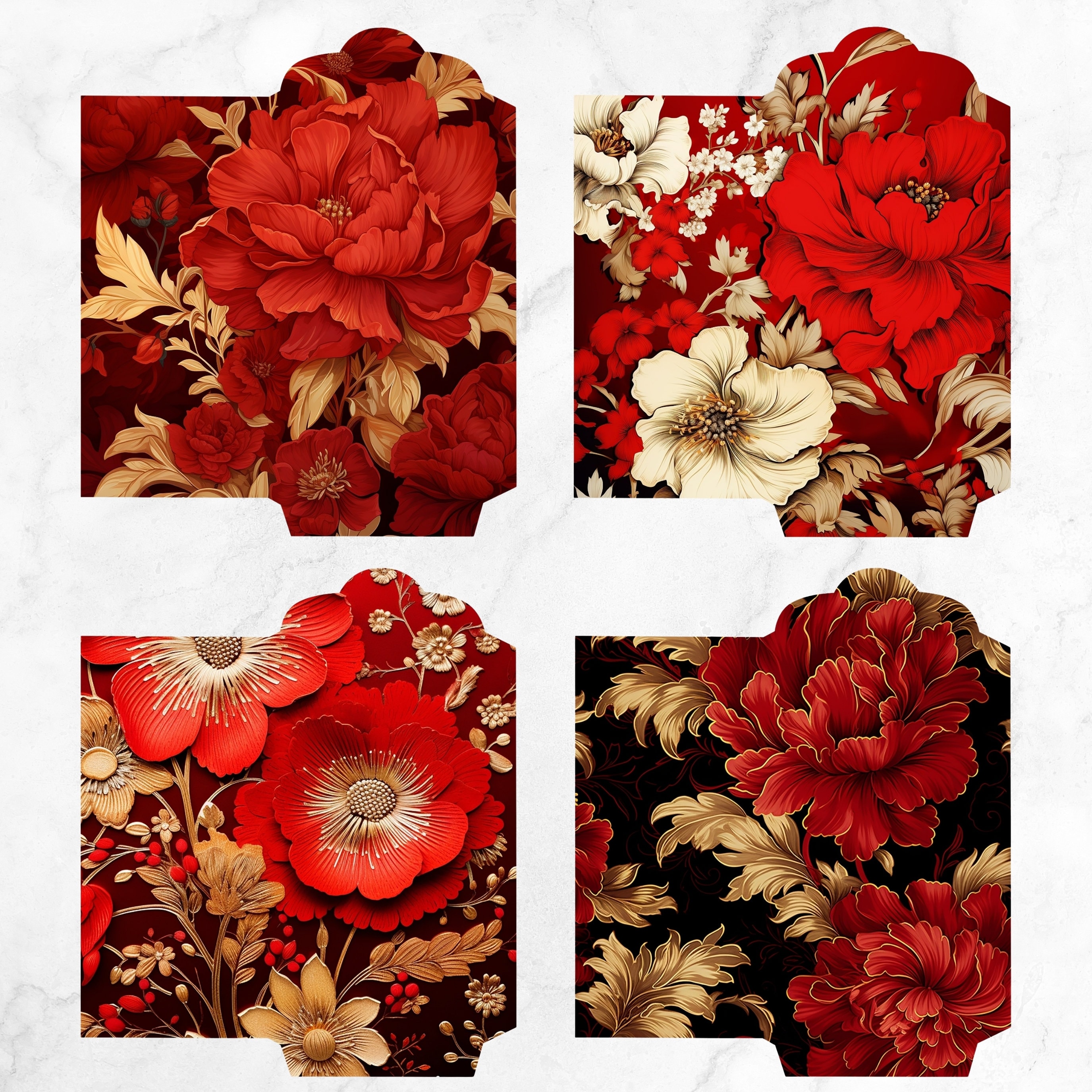 Printable Vietnamese Tet Red Envelopes - INSTANT DOWNLOAD Lunar New ...