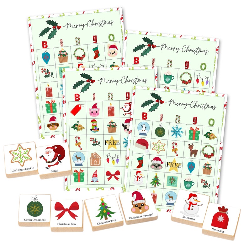 Printable Christmas Bingo Game INSTANT DOWNLOAD Festive Holiday Print ...