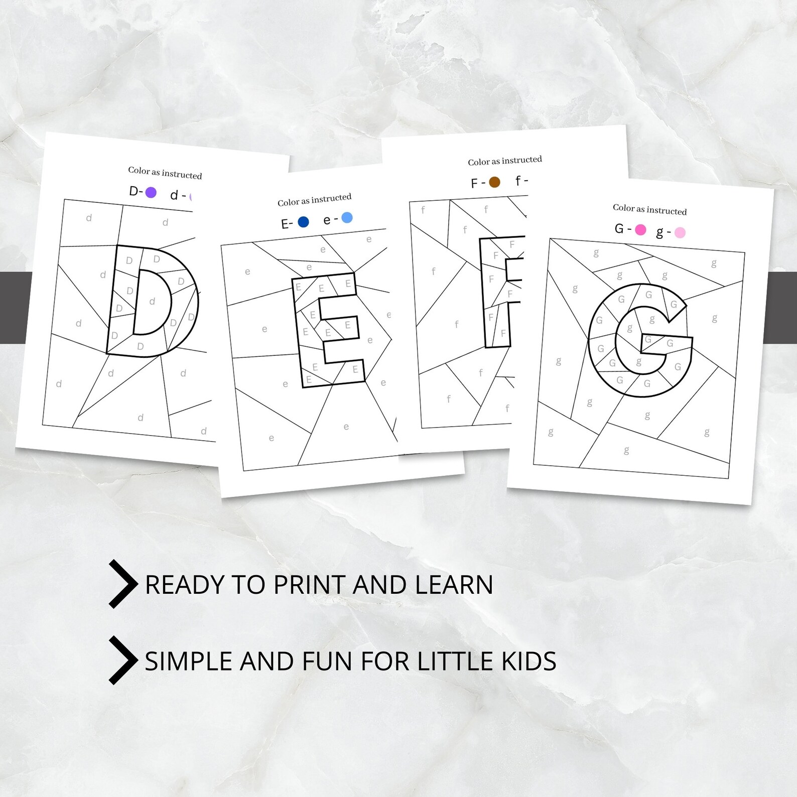 Color by Letter Worksheets for Kids INSTANT DOWNLOAD Educational ...