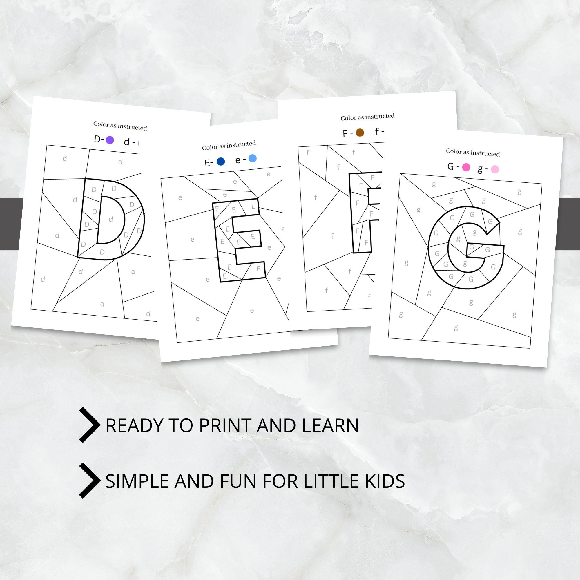 Color by Letter Worksheets for Kids INSTANT DOWNLOAD Educational ...