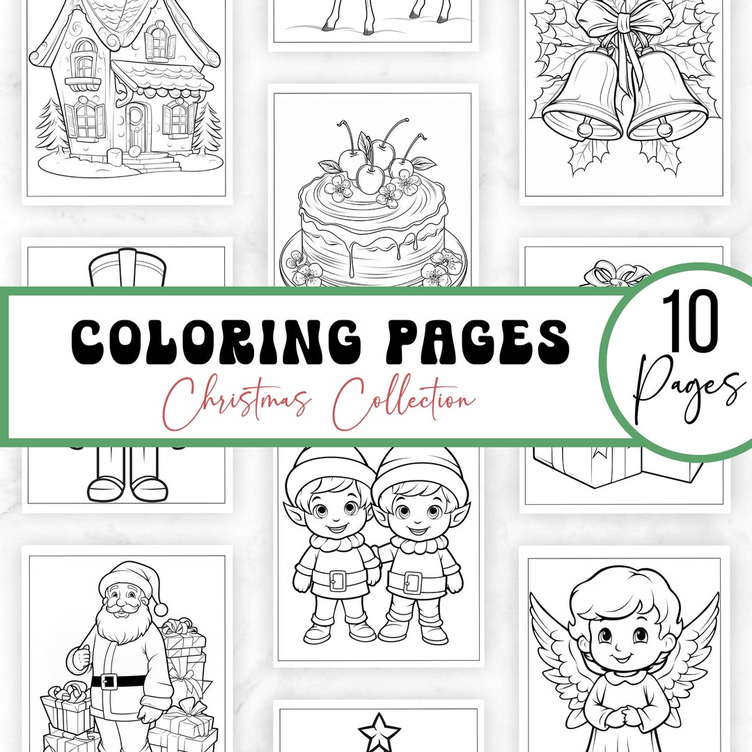 Christmas Coloring Pages - INSTANT DOWNLOAD Holidays Activity for Kids ...