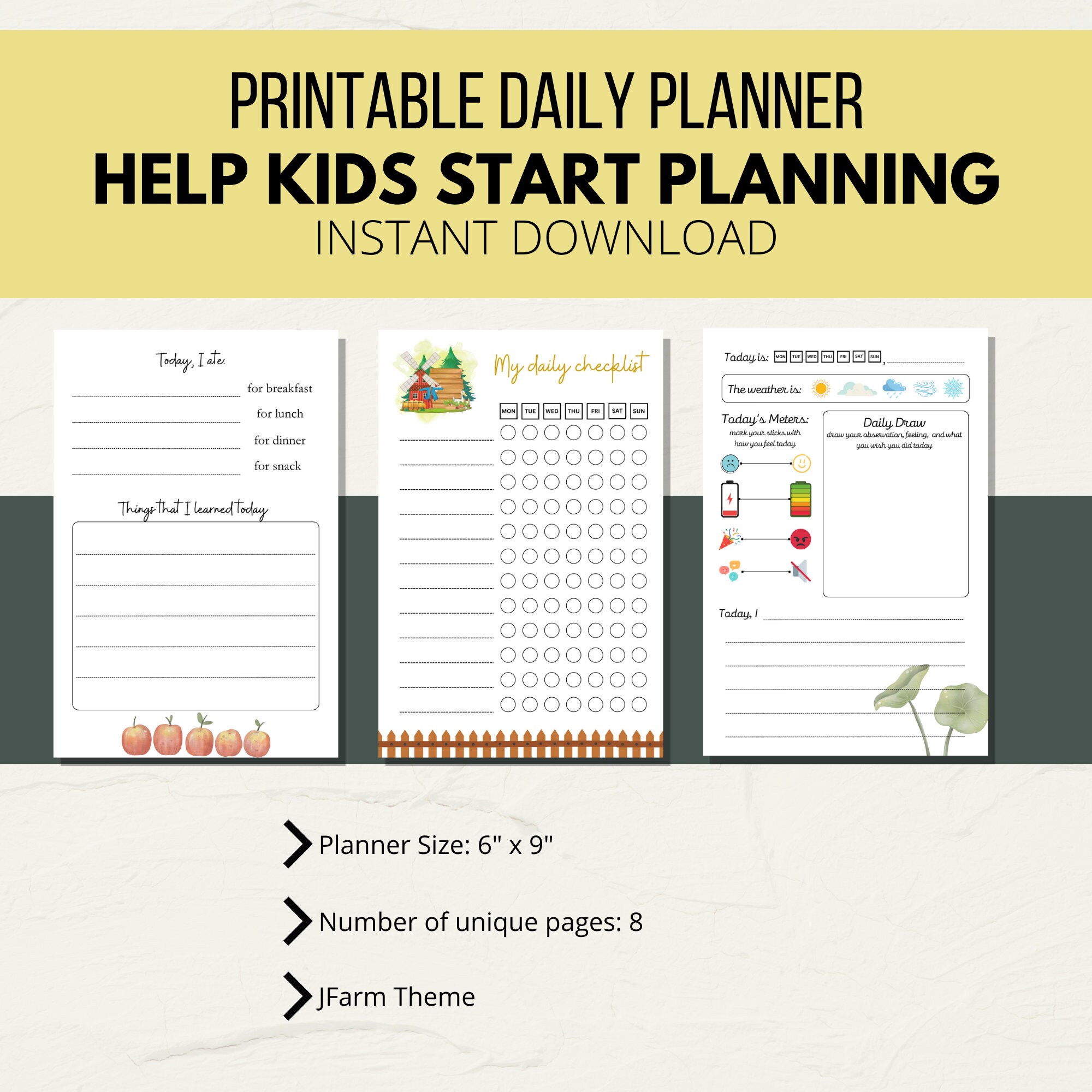 Farm Planner for Kids INSTANT DOWNLOAD Planning Journal, Perfect for ...