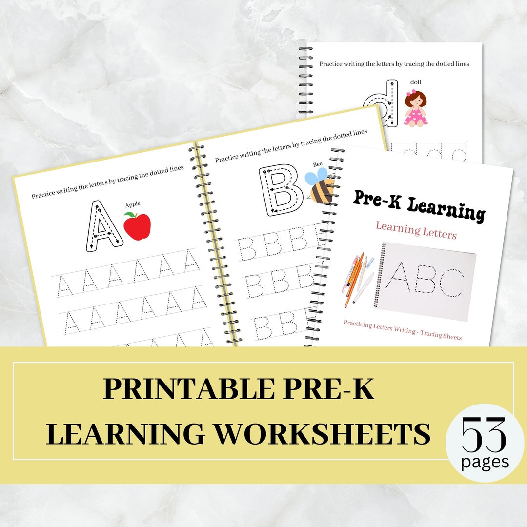 Alphabet Tracing Worksheets: ABC Letter Practice, Preschool Learning ...