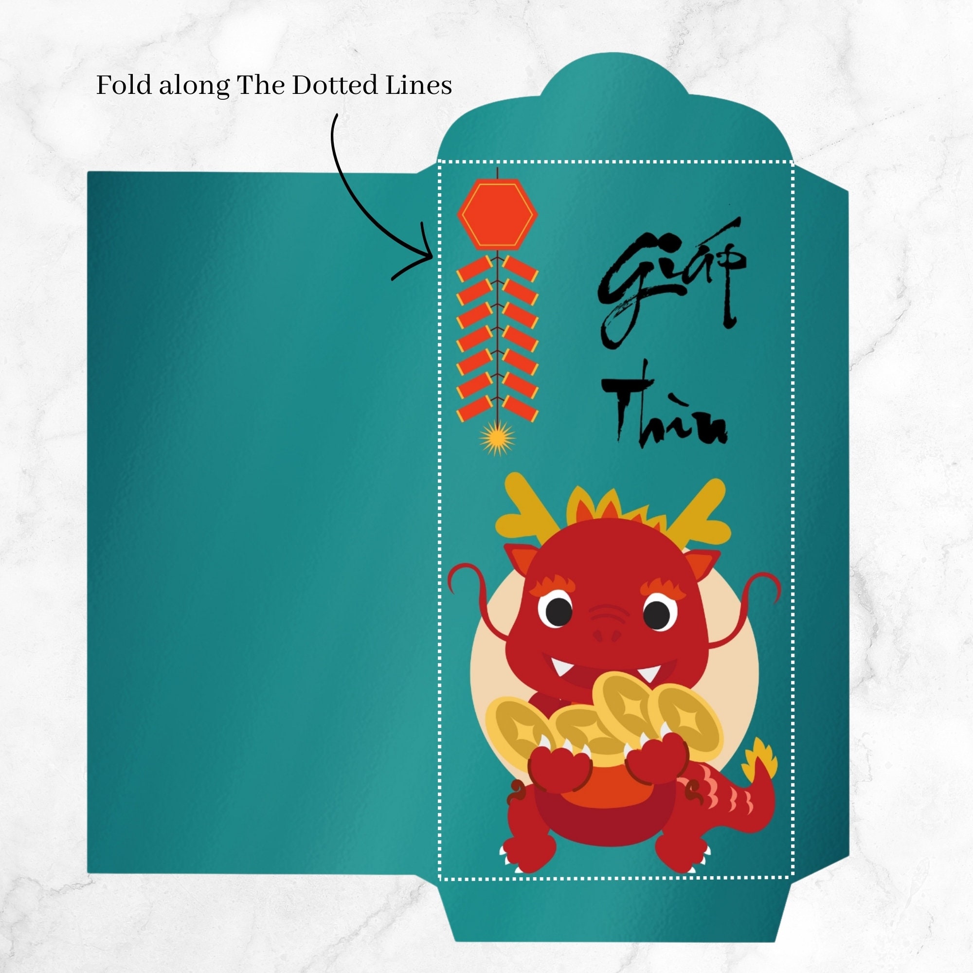 Printable Vietnamese Tet Red Envelopes - INSTANT DOWNLOAD Lunar New ...
