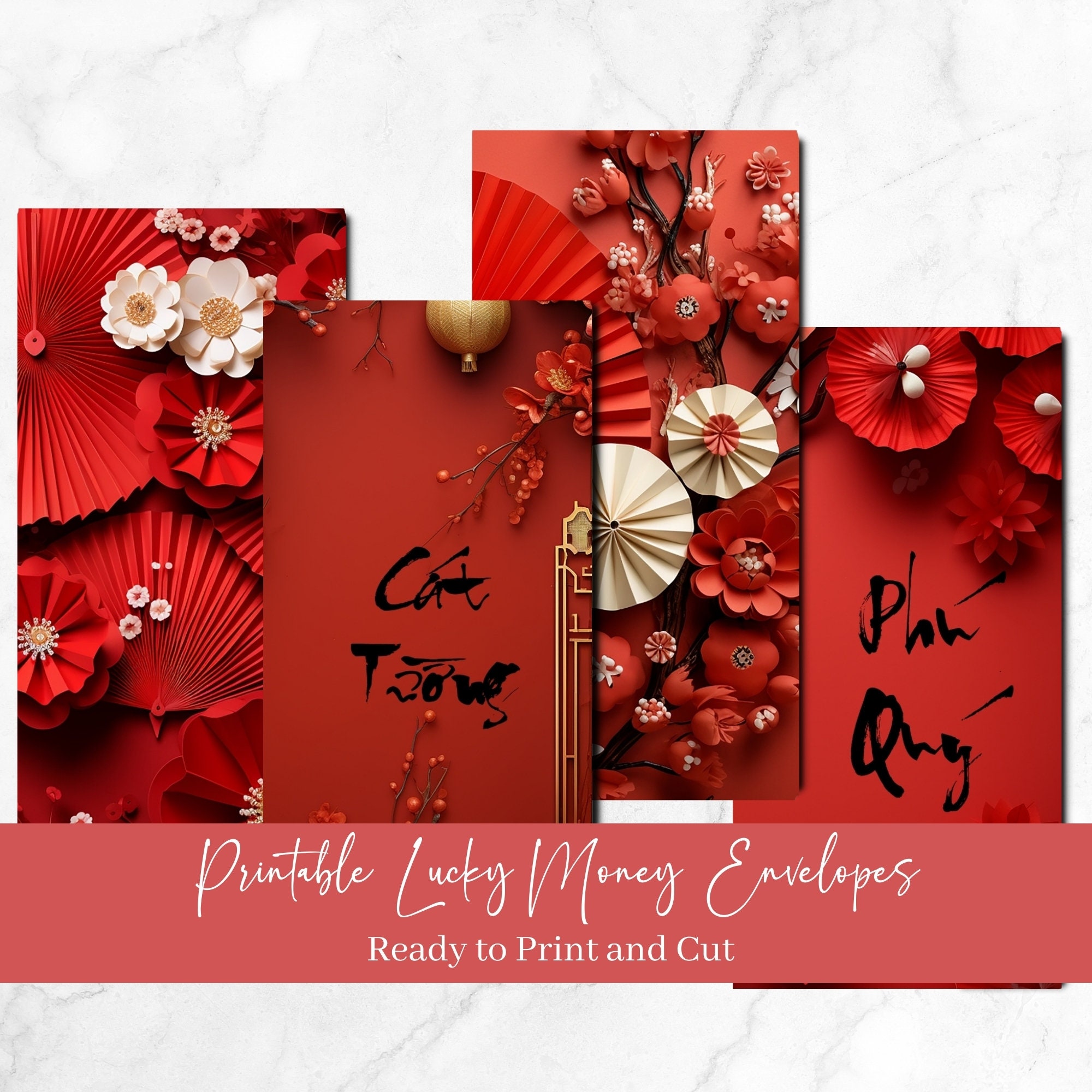 Printable Vietnamese Tet Red Envelopes: Lunar New Year Lixi (digital ...