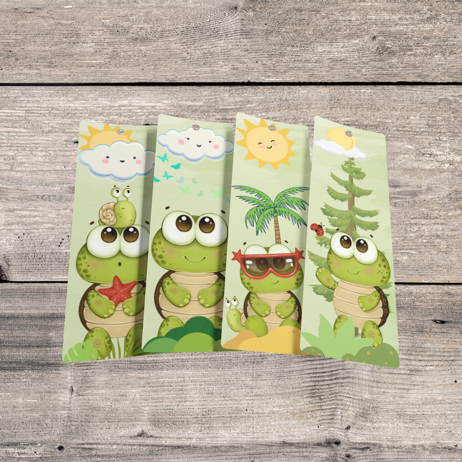 Cute Turtle Bookmarks - Set of 4 INSTANT DOWNLOAD and Ready-to-print ...