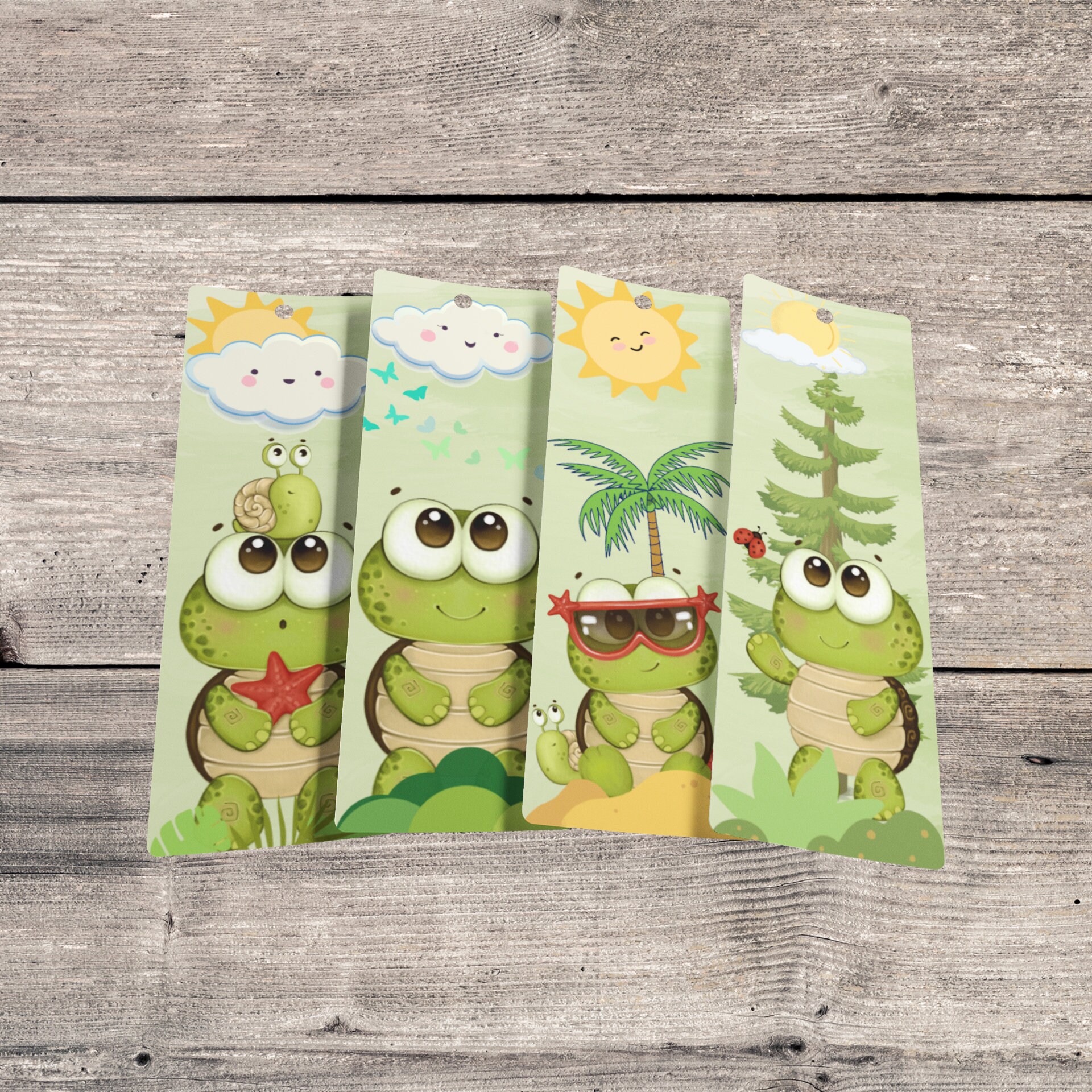 Cute Turtle Bookmarks - Set of 4 INSTANT DOWNLOAD and Ready-to-print ...