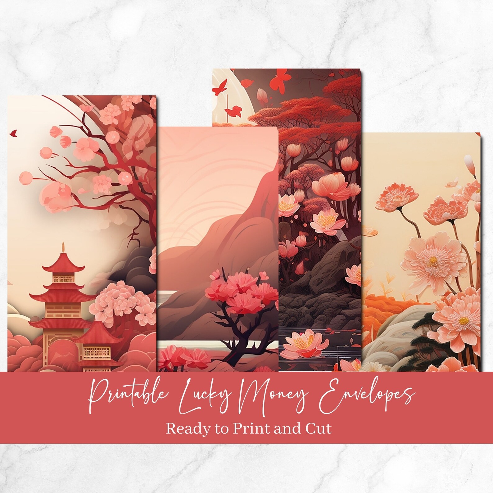 Printable Vietnamese Tet Red Envelopes - INSTANT DOWNLOAD Lunar New ...