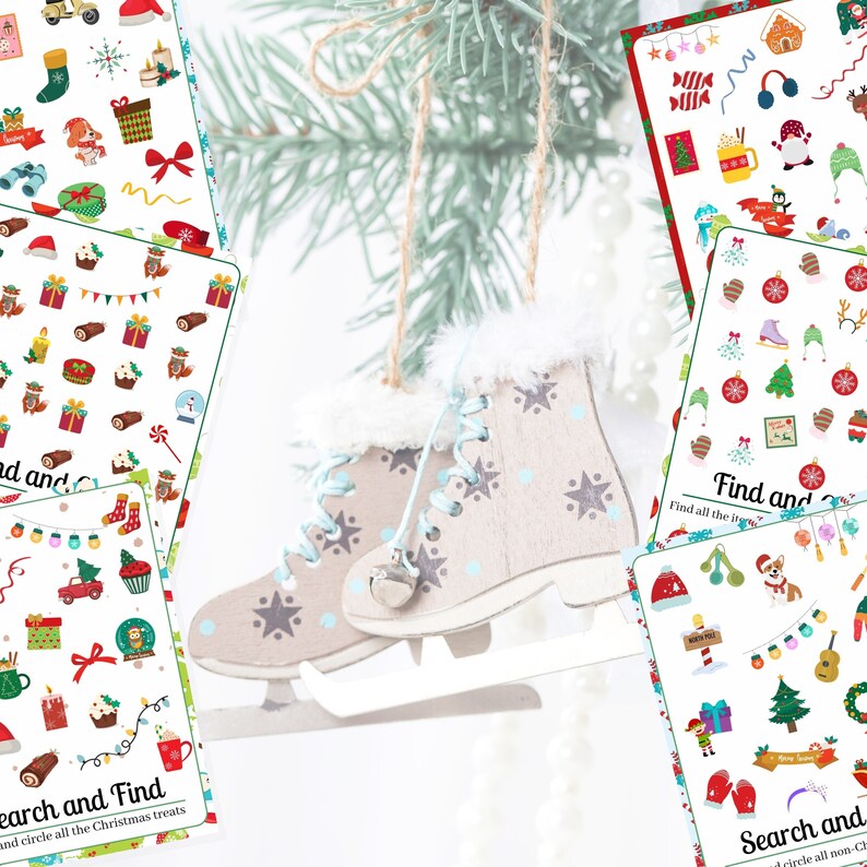 Printable Christmas Activity Sheets - INSTANT DOWNLOAD Fun Find and ...