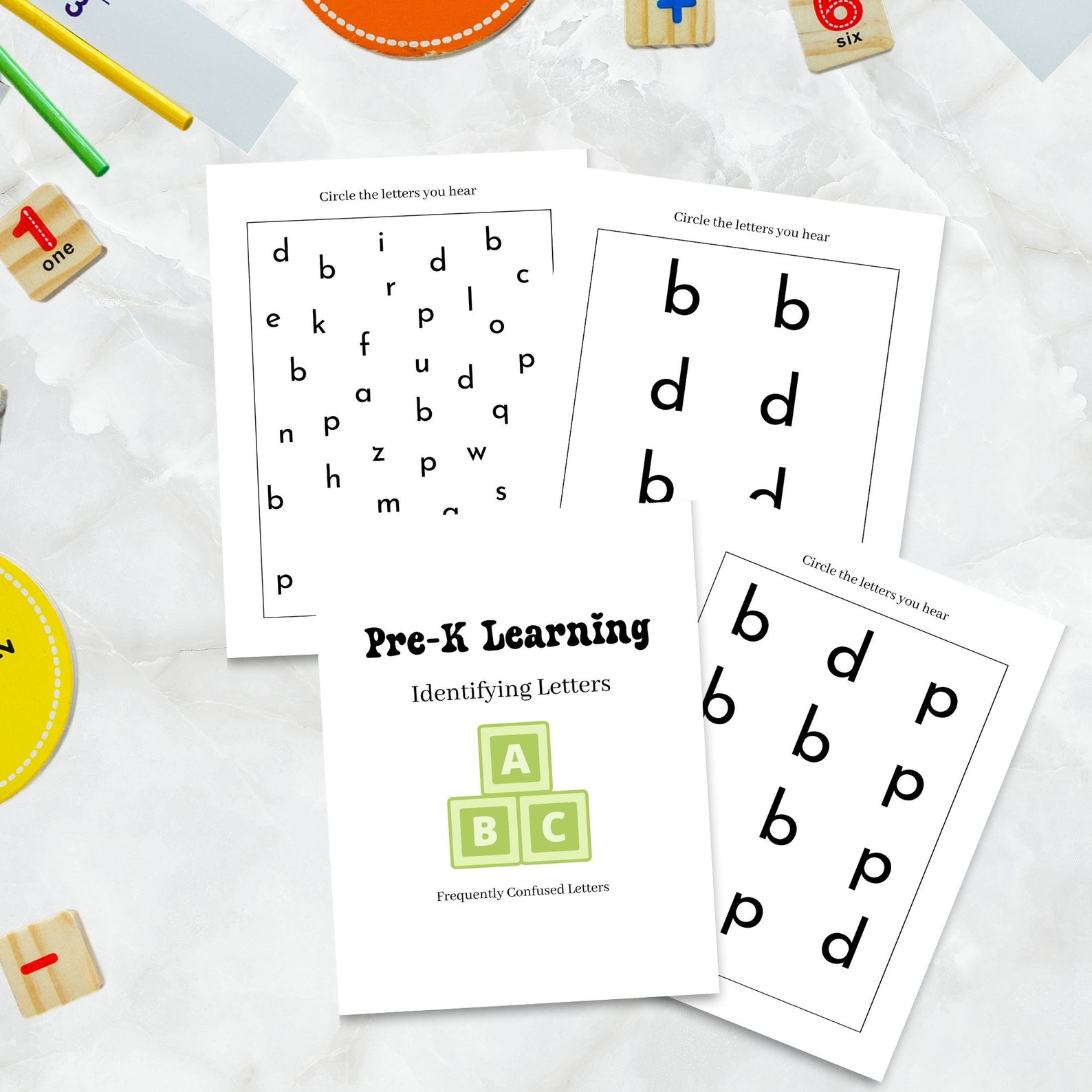 Alphabet Learning: Confused Letters Practice Worksheets (printable PDF ...