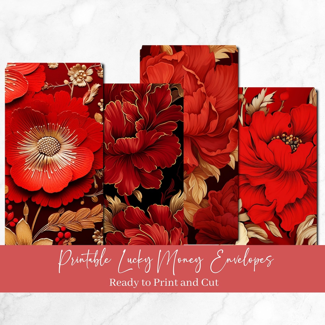 Printable Vietnamese Tet Red Envelopes - INSTANT DOWNLOAD Lunar New ...