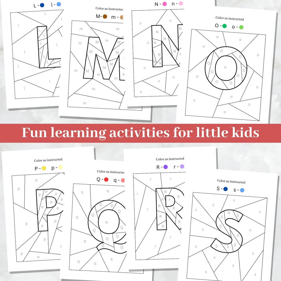 Color by Letter Worksheets for Kids INSTANT DOWNLOAD Educational ...