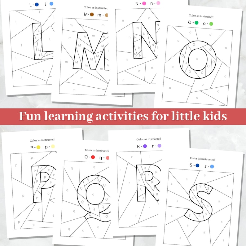 Color by Letter Worksheets for Kids INSTANT DOWNLOAD Educational ...