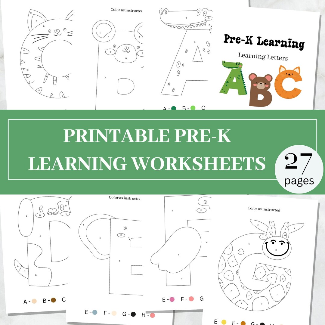 Color by Letter Worksheets for Kids - INSTANT DOWNLOAD Educational ...