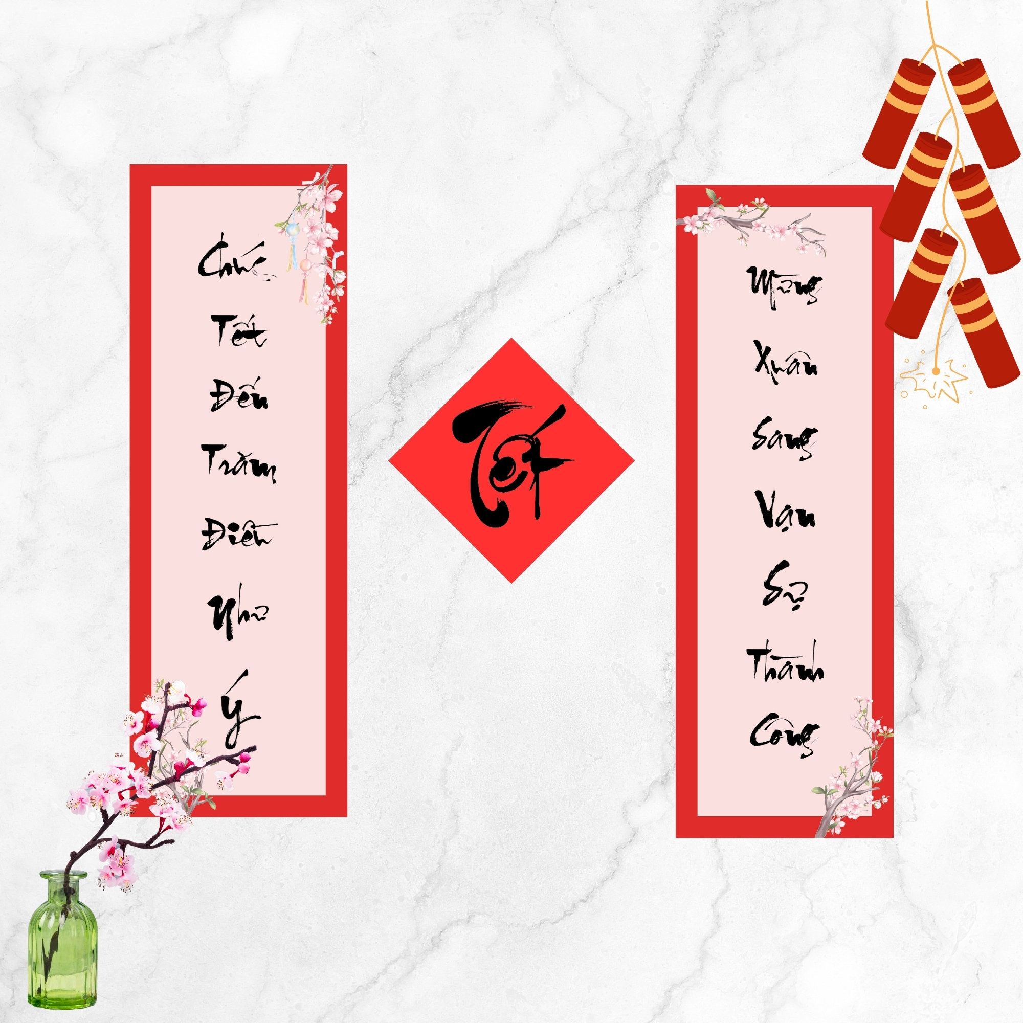 Printable Vietnamese Tet Holiday Wall Art - INSTANT DOWNLOAD Lunar New ...