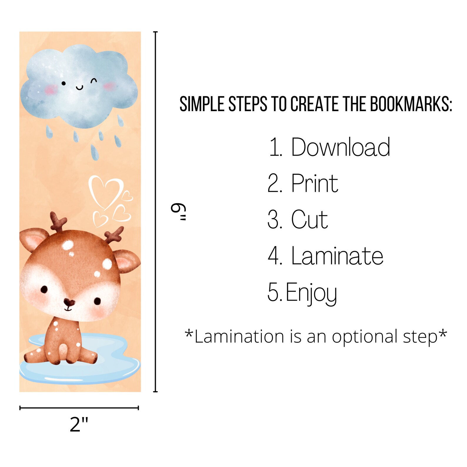 Cute Animal Bookmarks - Set of 4 INSTANT DOWNLOAD and Ready-to-print ...