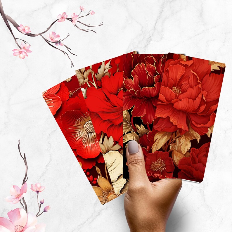 Printable Vietnamese Tet Red Envelopes - INSTANT DOWNLOAD Lunar New ...