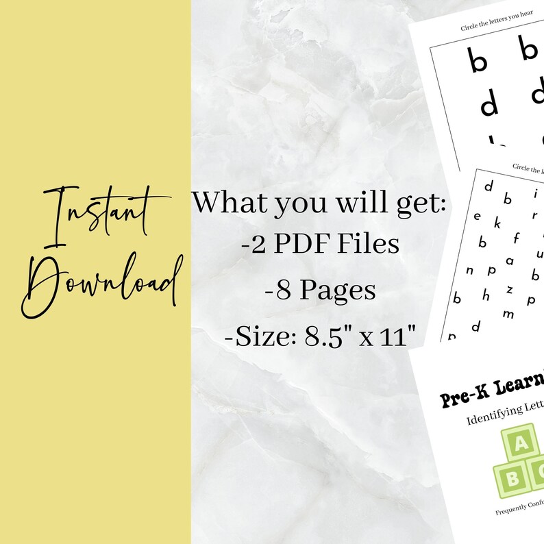 Alphabet Learning: Confused Letters Practice Worksheets (printable PDF ...