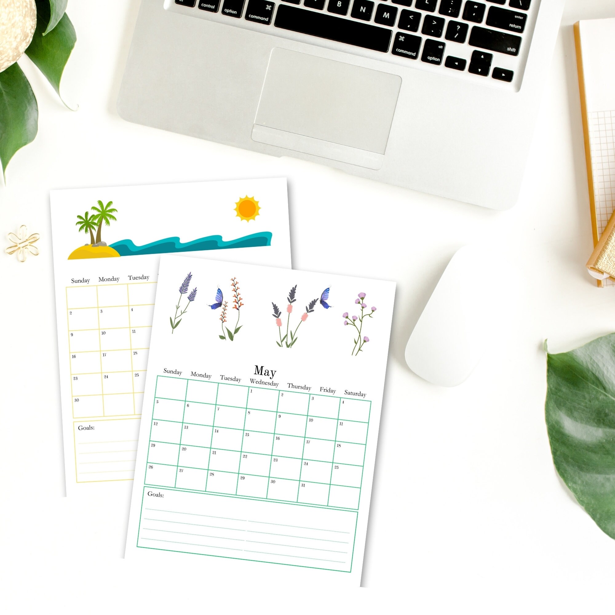 Printable 2024 Calendar Set INSTANT DOWNLOAD 12 Monthly Calendar Pages ...