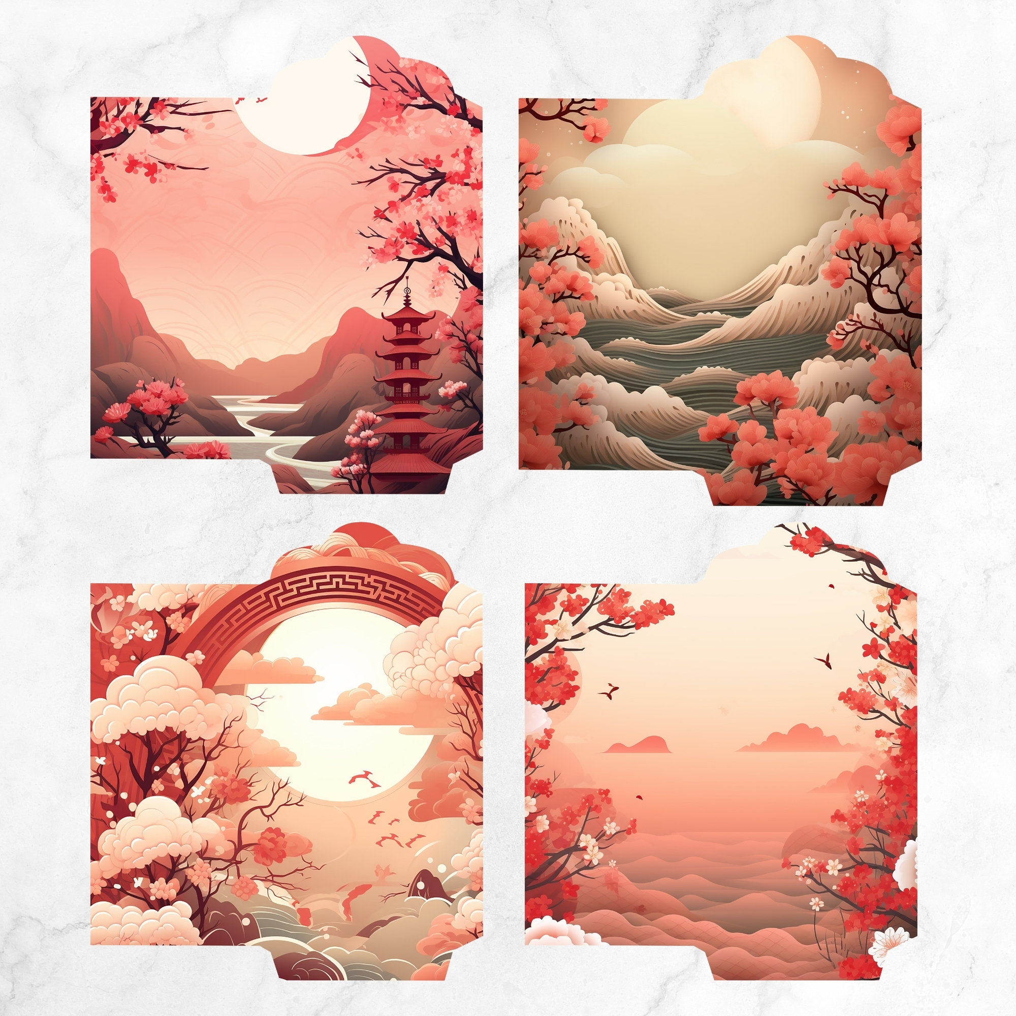 Printable Vietnamese Tet Red Envelopes - INSTANT DOWNLOAD Lunar New ...
