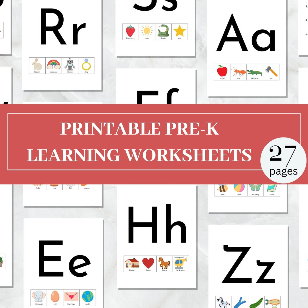 Learning the Alphabet - INSTANT DOWNLOAD Educational Worksheets for ...