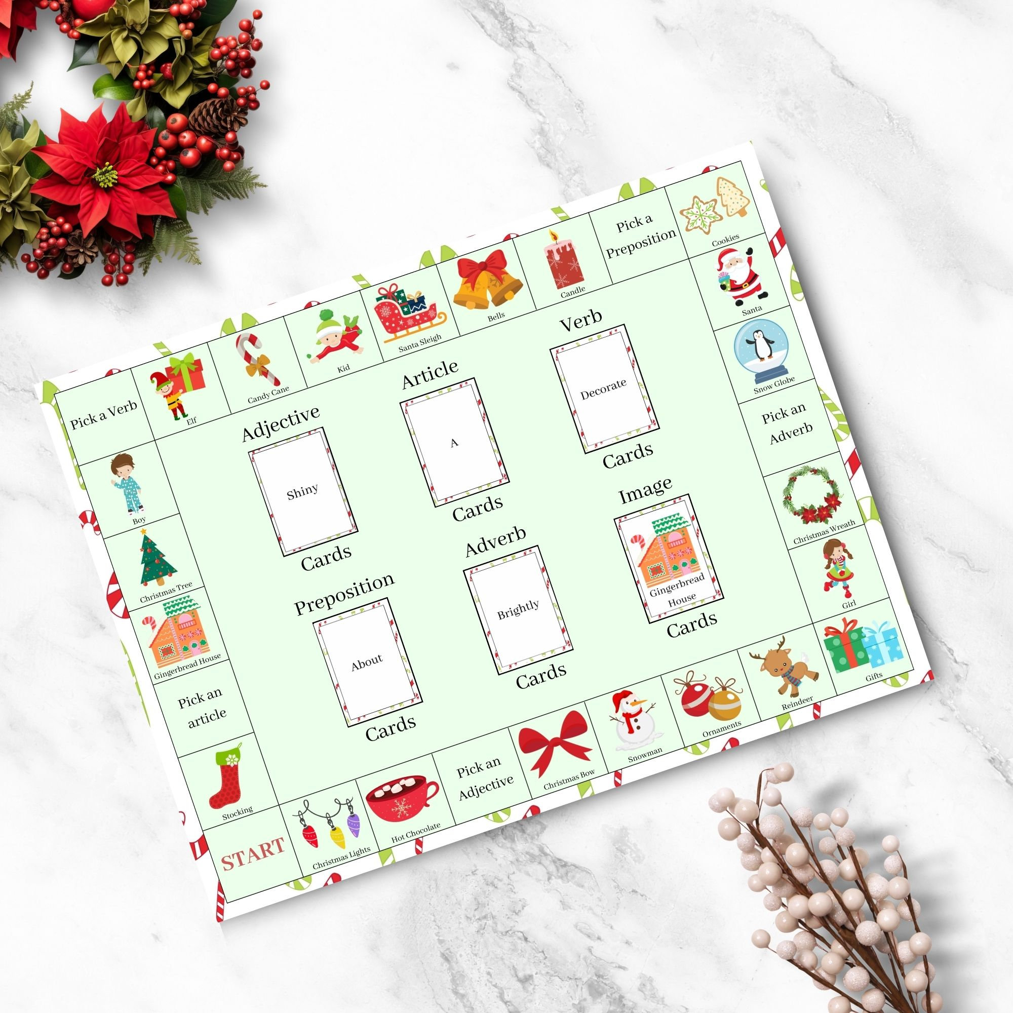 Printable Christmas Board Game INSTANT DOWNLOAD Fun and Festive Holiday ...