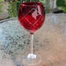 Balloon Crystal Wine Glass Ruby Red to Clear Pier 1 Rare diamond Etched ...