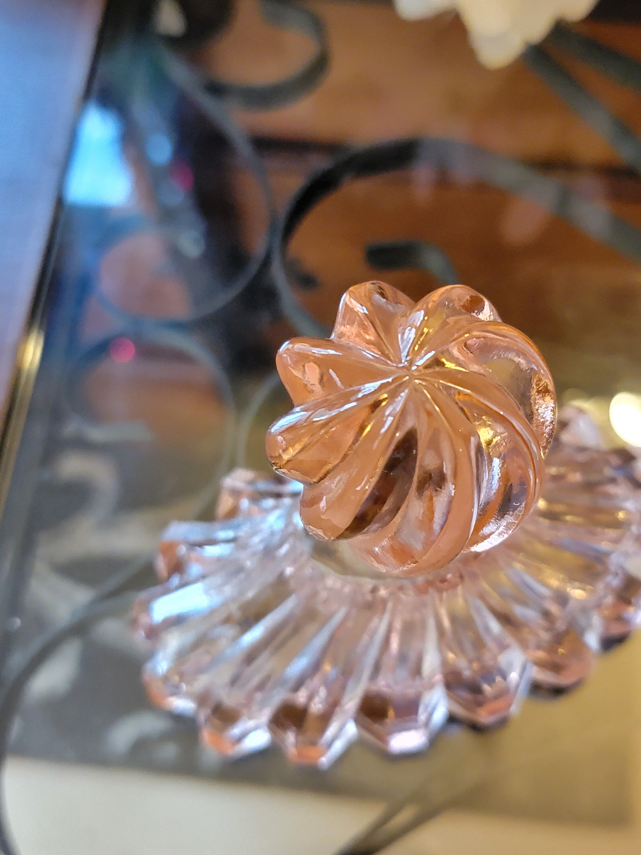 Vintage Perfume Bottle Pink Cut Glass Perfume Bottle - Glass Art Deco ...