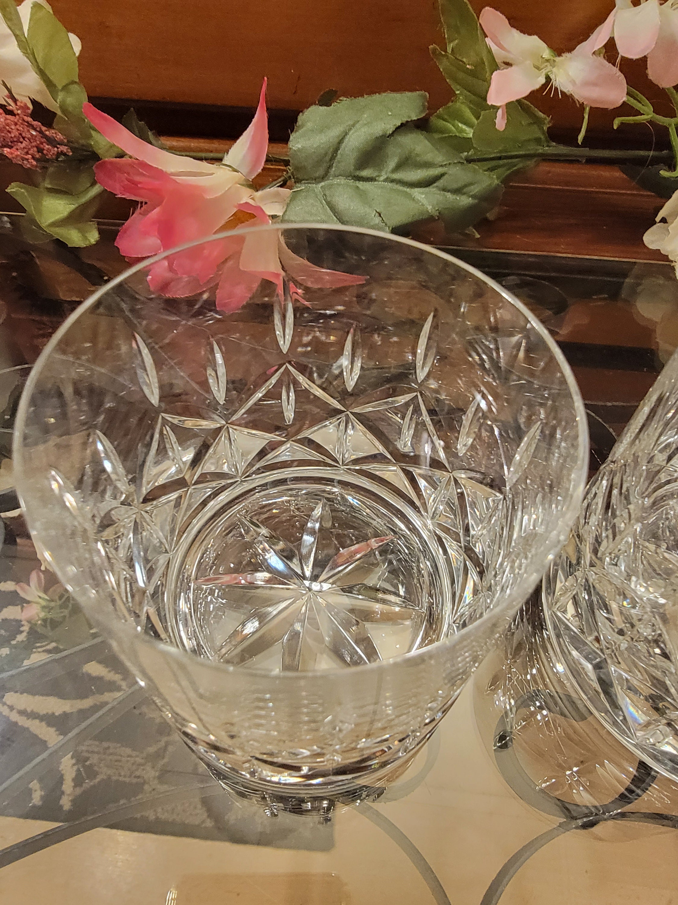 Block olympic Polish Hand Blown Hand Etched Vintage Crystal Double Old ...