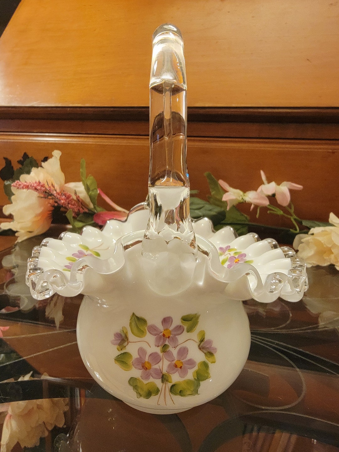 Gift Ideas Fenton violets in the Snow Vintage Pressed Pattern Milk ... Gift Ideas Fenton violets in the Snow Vintage Pressed Pattern Milk ...