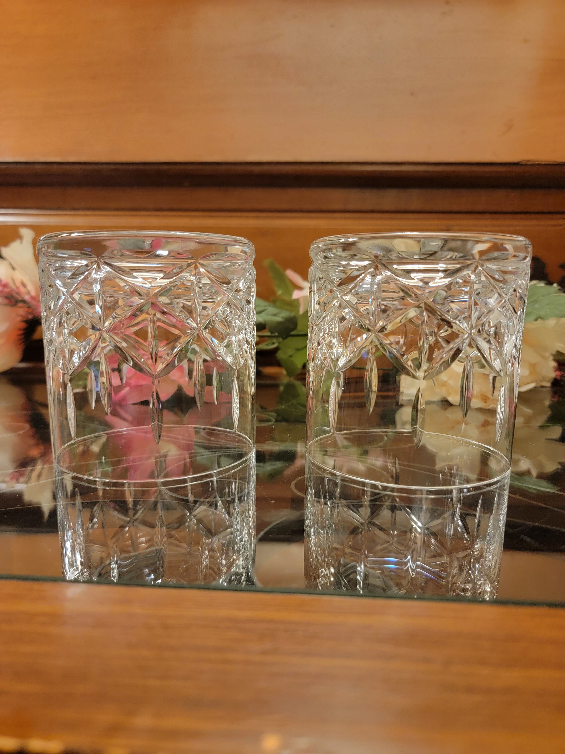Block olympic Polish Hand Blown Hand Etched Vintage Crystal Double Old ...