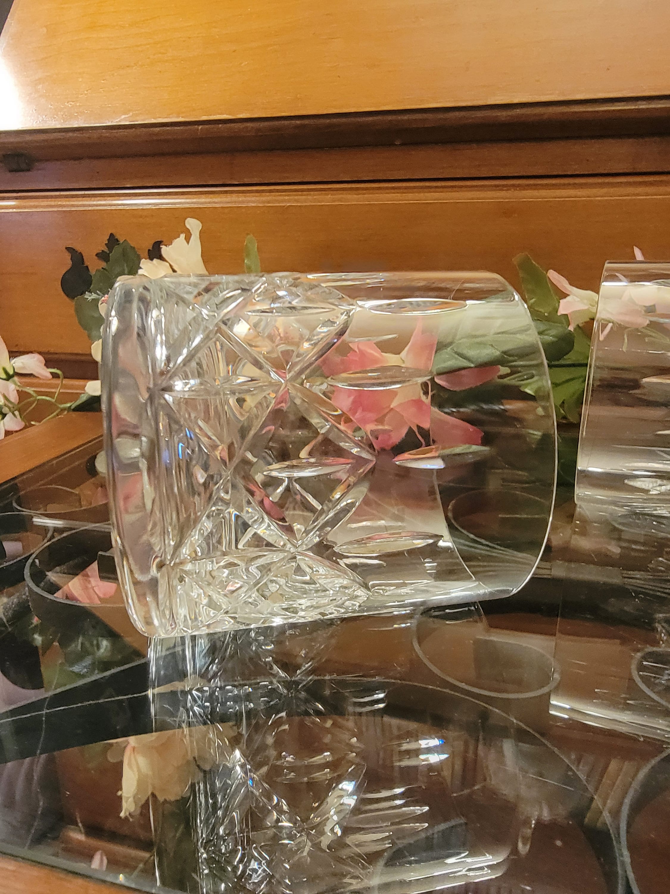 Block olympic Polish Hand Blown Hand Etched Vintage Crystal Double Old ...