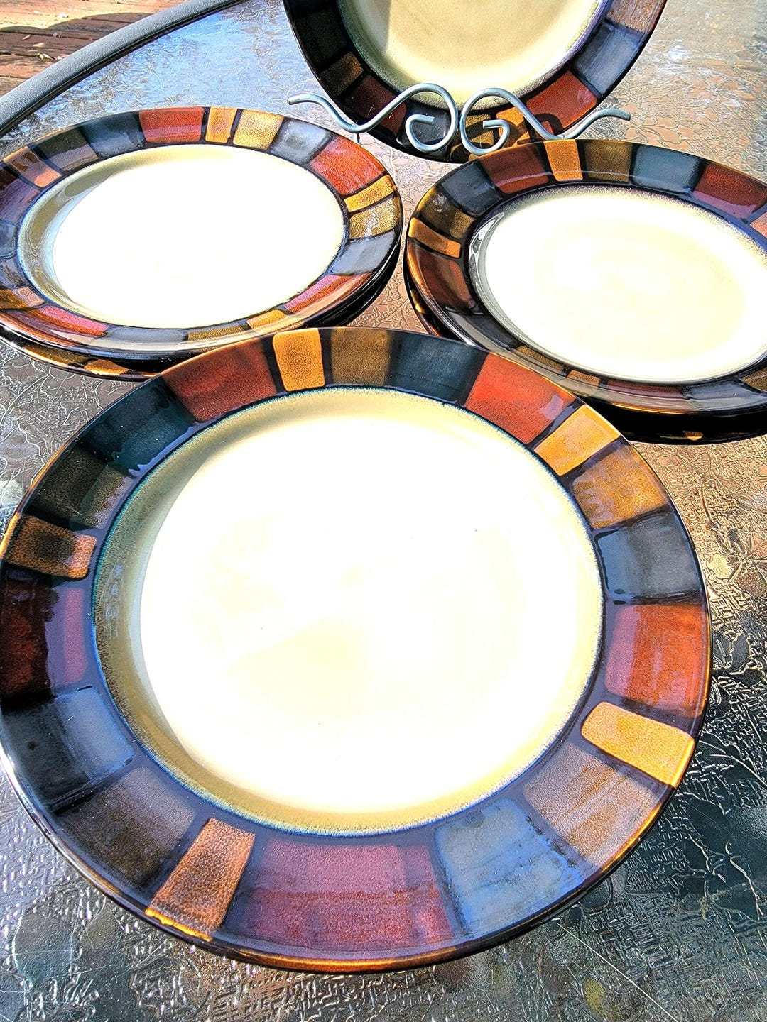 Mosaic Stoneware Salad Plates: Pier 1 Multicolor Tile Design, Set of 4 ...