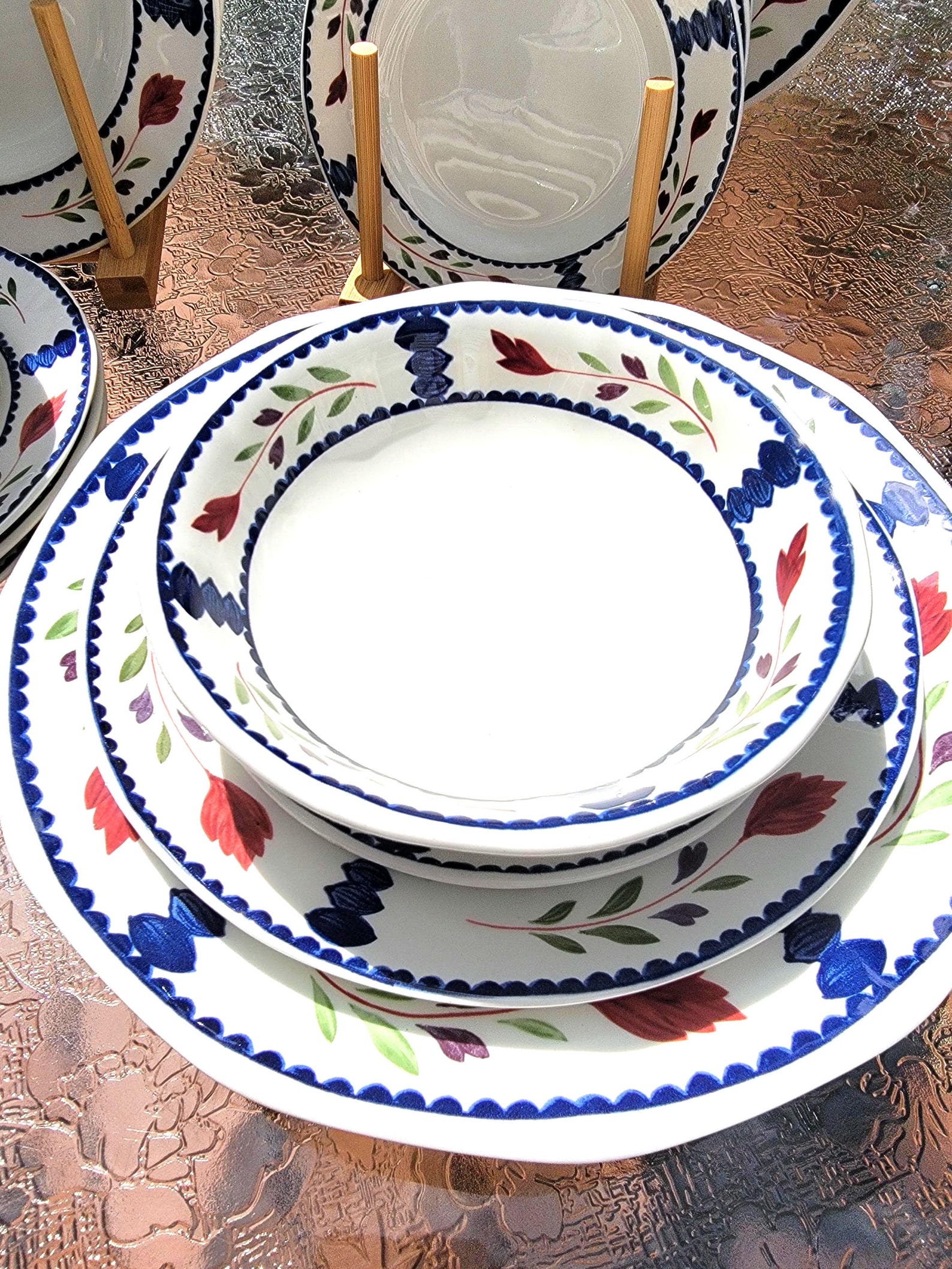 Adams Lancaster Bread Plates: Vintage English Ironstone, Hand-painted ...