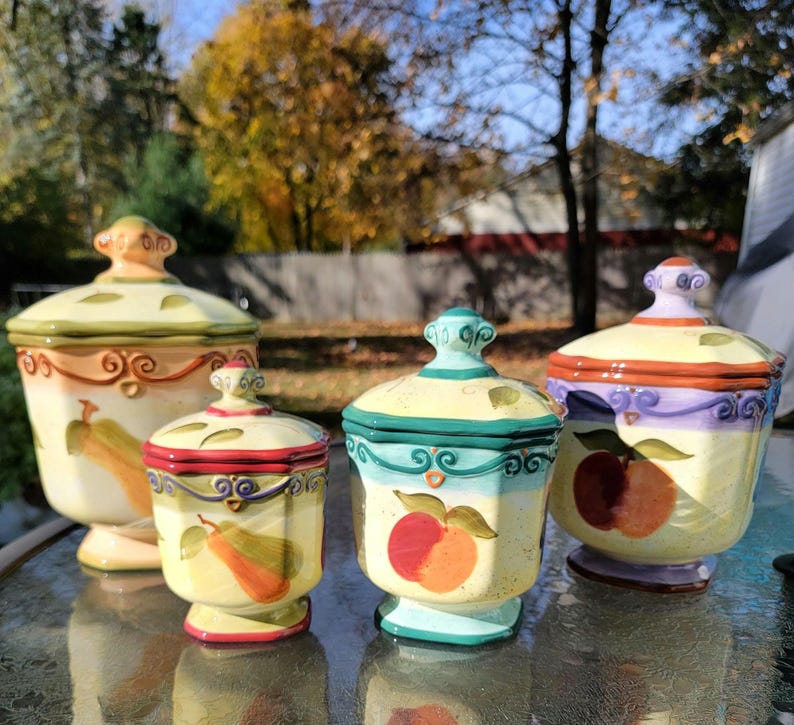 Hand Painted Fruit Canister Set – Italian-inspired Luxury Tuscan Style ...
