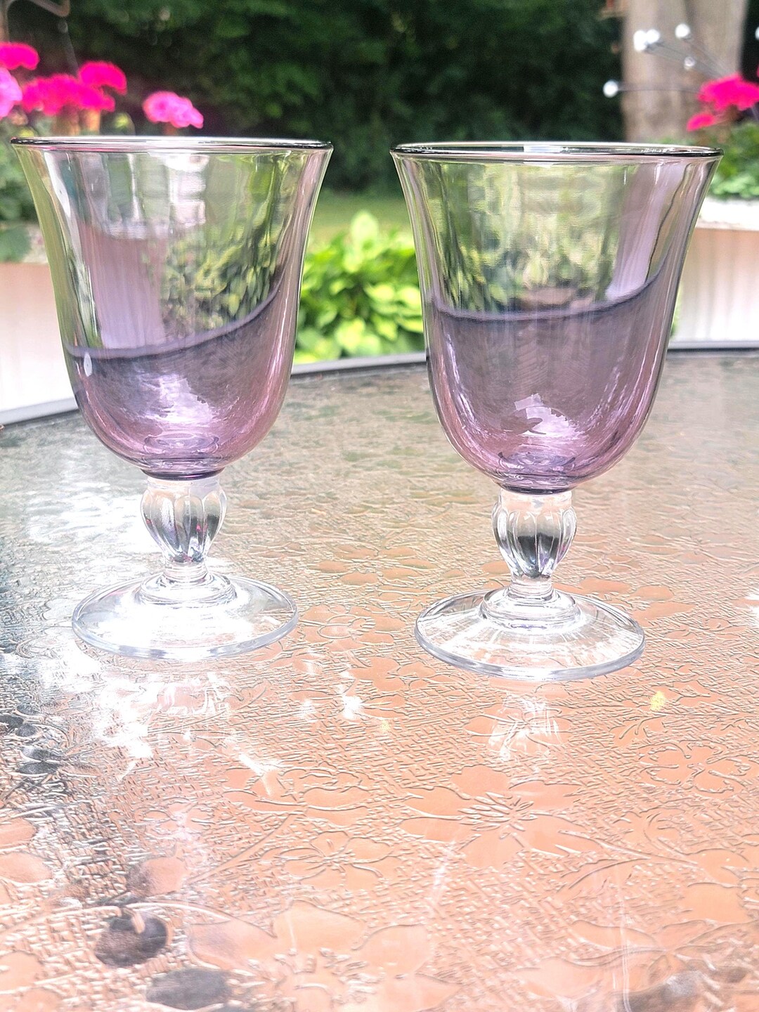 Purple Crystal Goblets Cristal D'arques-durand "casual Settings ...