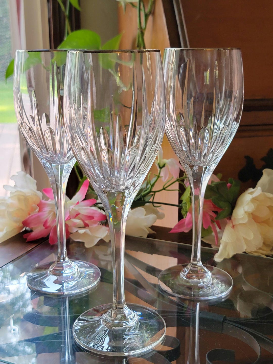Mikasa Arctic Lights Crystal Goblets - Set of 3 - Etsy