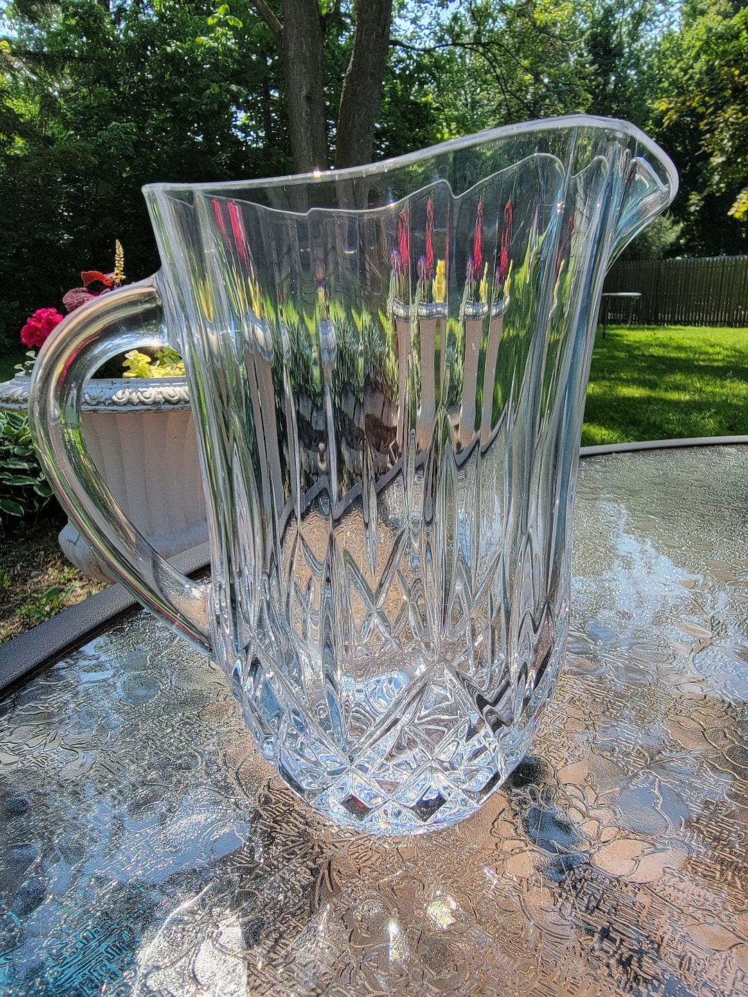 Crystal Glass Pitcher Royal Crystal Rock opera Hand Blown 32 Ounce ...