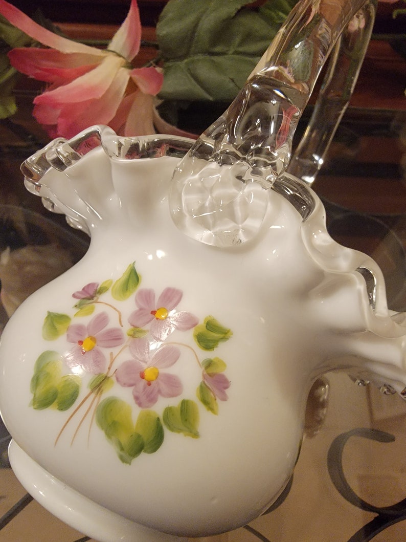 Gift Ideas Fenton violets in the Snow Vintage Pressed Pattern Milk ... Gift Ideas Fenton violets in the Snow Vintage Pressed Pattern Milk ...