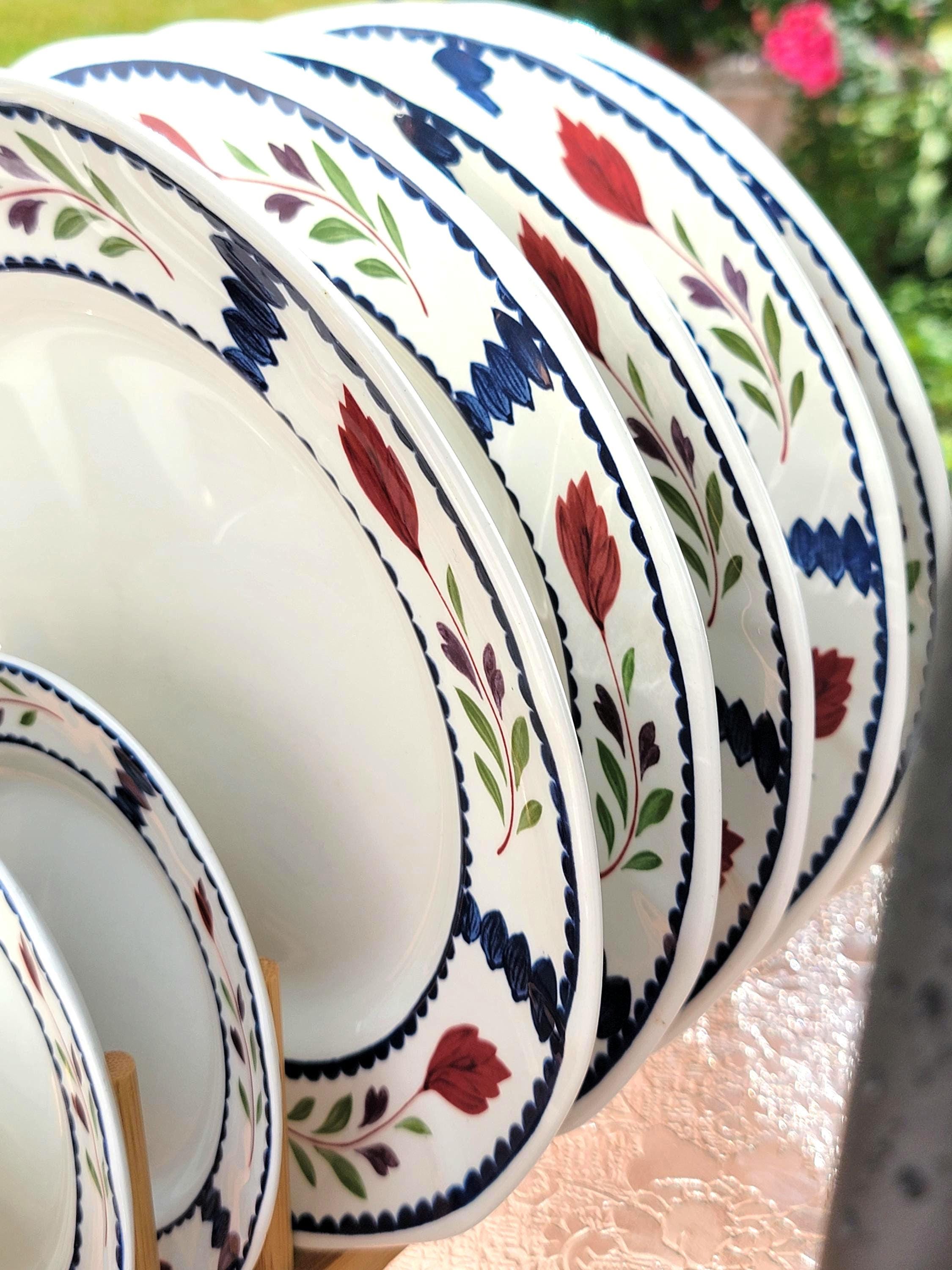 Adams Lancaster Bread Plates: Vintage English Ironstone, Hand-painted ...