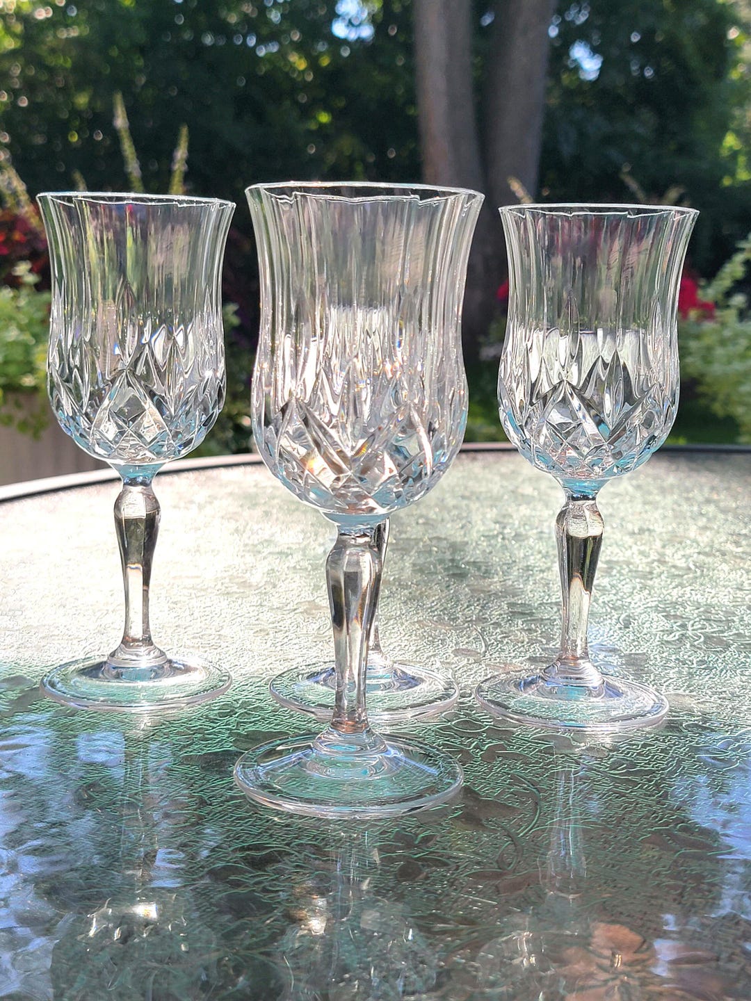 Crystal Water Goblets Royal Crystal Rock opera Vintage Italian Hand ...
