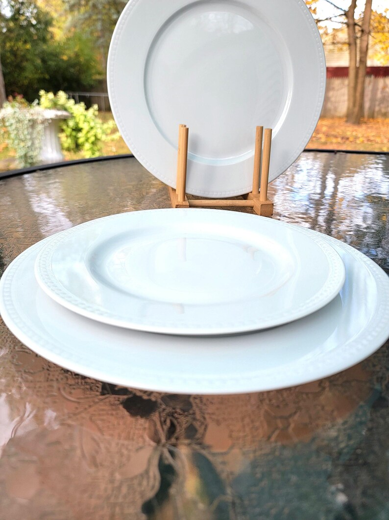 Apilco Beaded Hemstitch Porcelain Plates: French Dinnerware - Etsy
