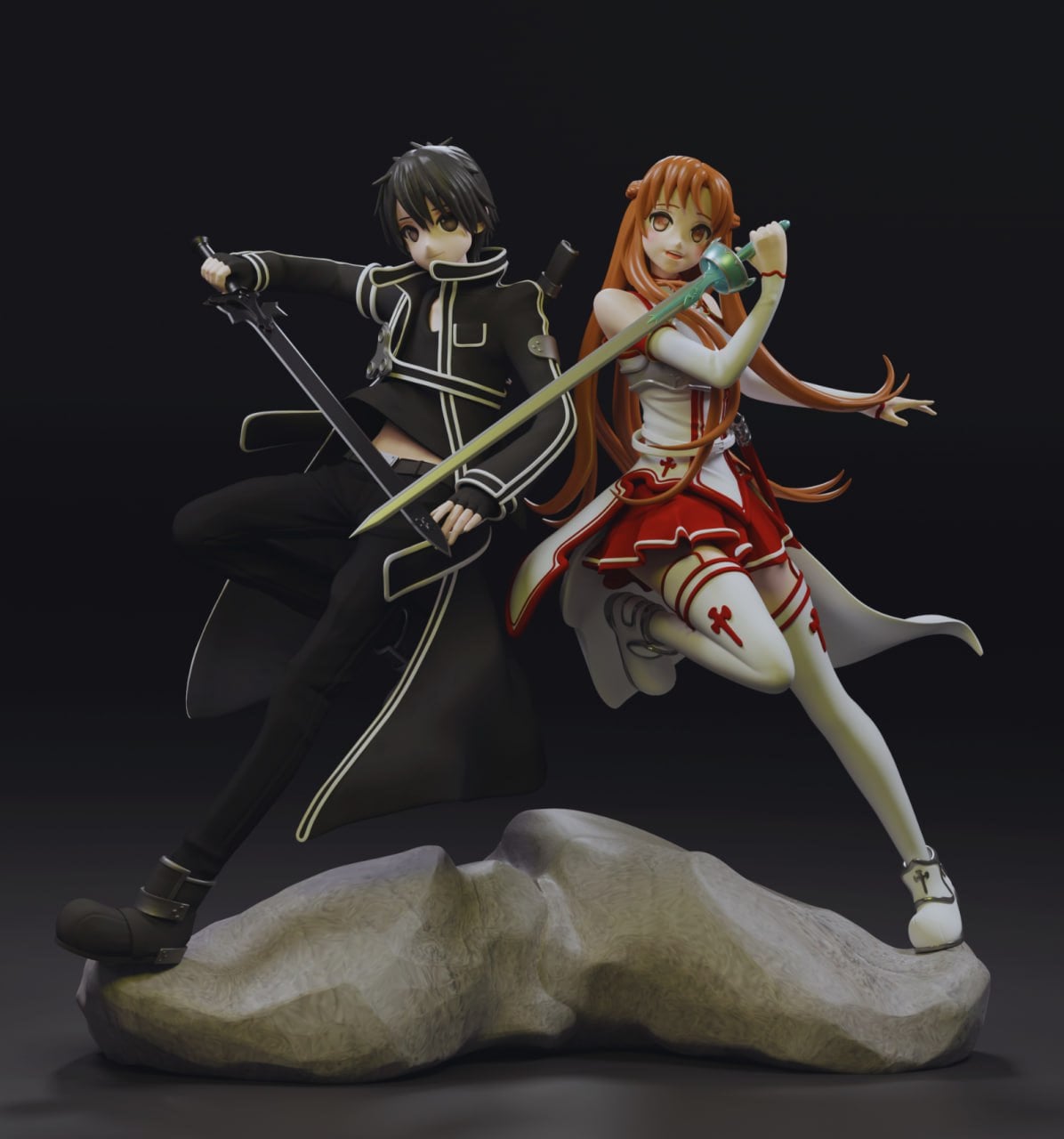 3D Kirito and Asuna 3D Printer Files 3D STL Model Print ,STL File,3d ...